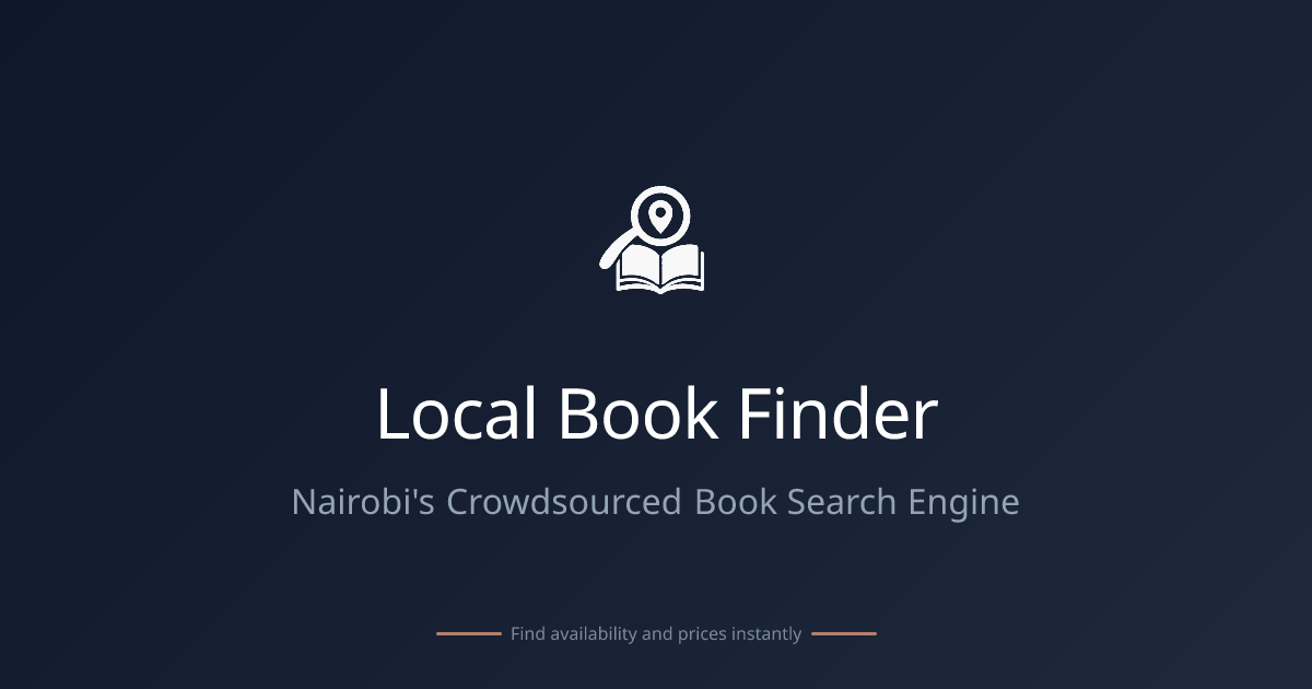 Local Book Finder - Find Books in Nairobi